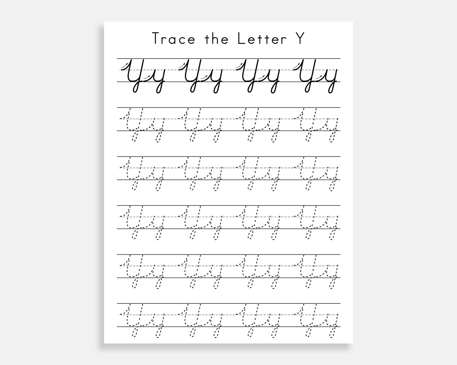 Cursive Letter Tracing. Cursive Handwriting Practice. Learn - Etsy