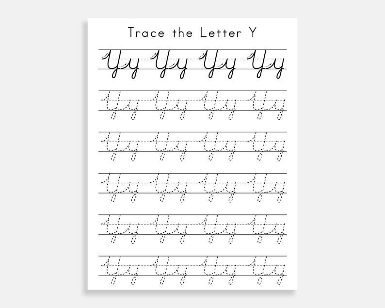 Cursive Letter Tracing. Cursive Handwriting Practice. Learn - Etsy