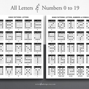 100 Bingo Patterns. Bingo Winning Patterns. Bingo Alphabet - Etsy