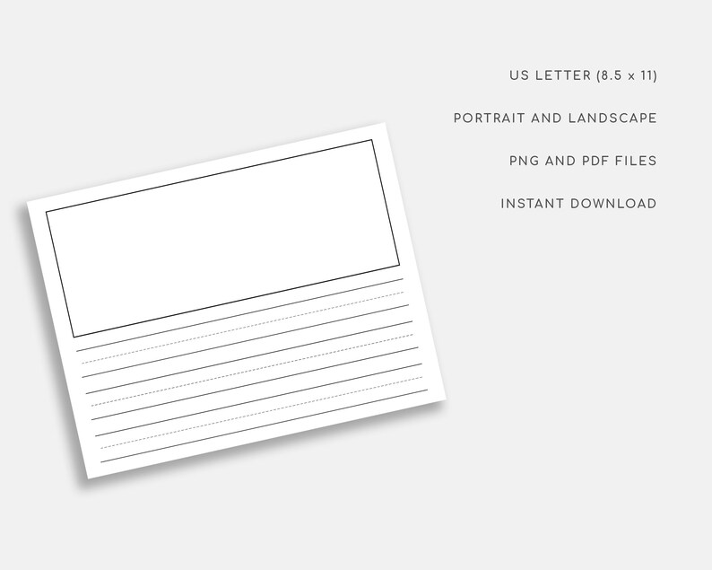 Handwriting Story Paper. Penmanship Paper. Writing Practice | Etsy