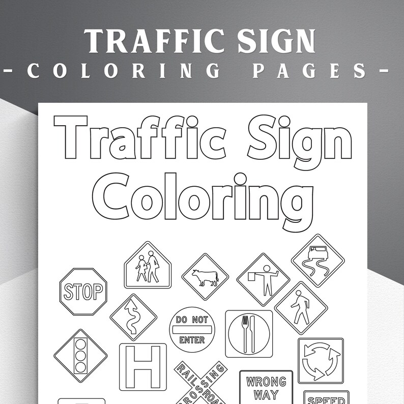 Traffic Sign Coloring Pages: 36 Printable Road Signs (PDF) - Etsy