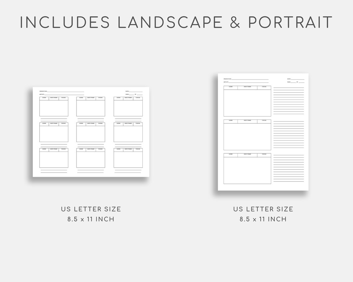 Printable Storyboard Template. Story Board Planner. Video - Etsy