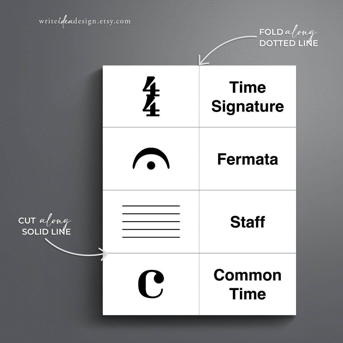 Printable Music Symbol Flash Cards: Learn Music Theory (PDF) - Etsy