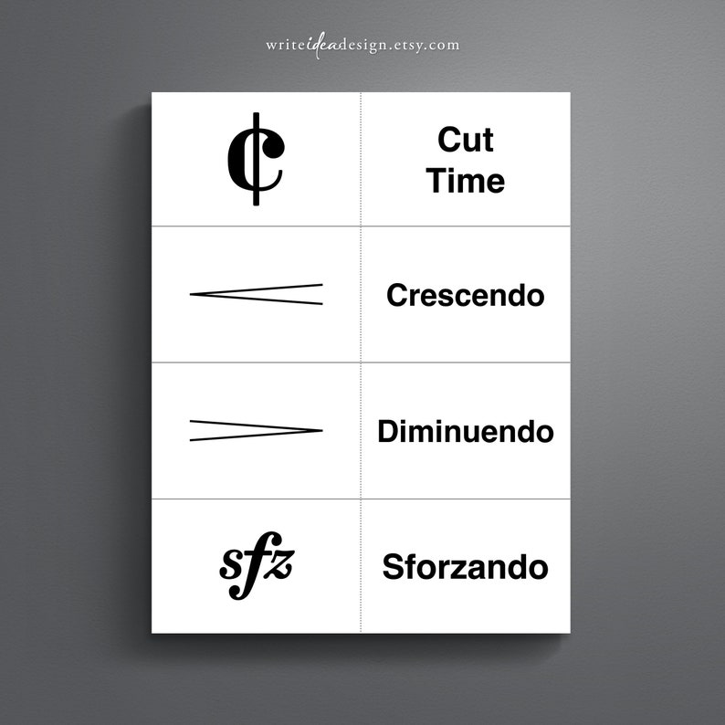 Printable Music Symbol Flash Cards: Learn Music Theory (PDF) - Etsy