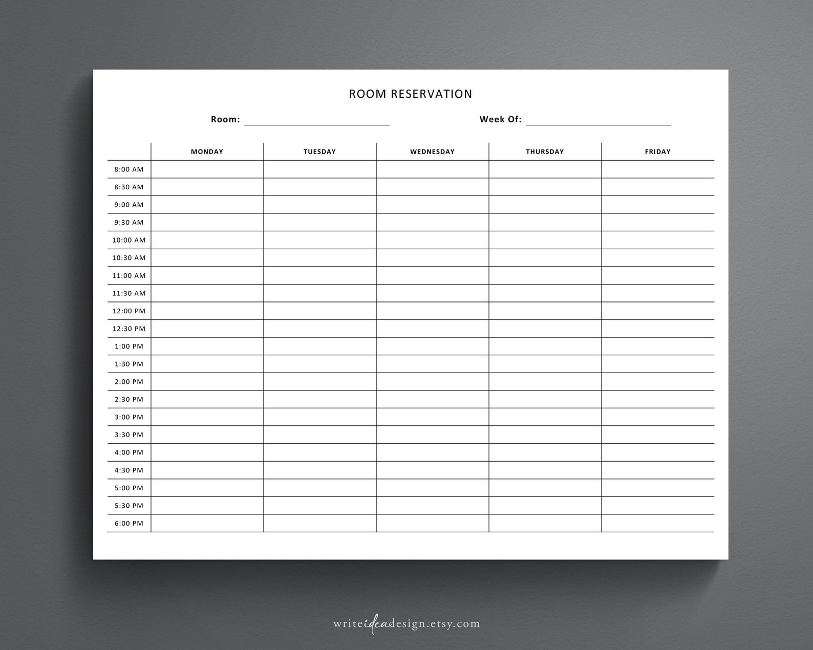 Room Reservation Sign-up PDF. Conference Room Reservation. Meeting Room ...