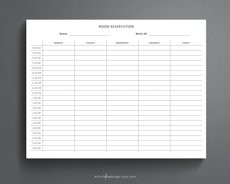 Room Reservation Sign-up PDF. Conference Room Reservation. Meeting Room ...