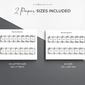 Printable Major Key Signatures for Treble and Bass Clef. Learn Major ...