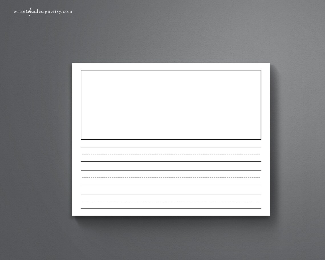 Handwriting Story Paper. Penmanship Paper. Writing Practice - Etsy