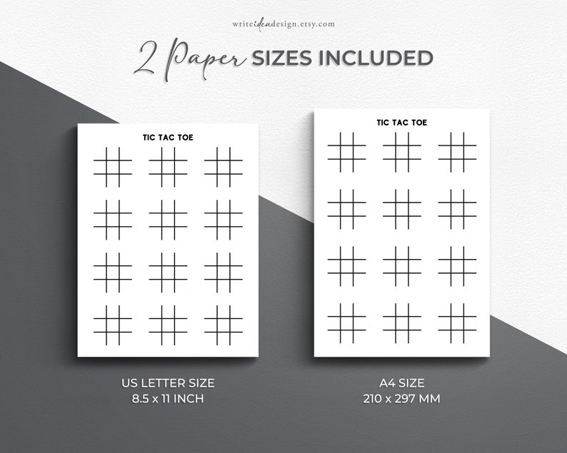 Printable Tic Tac Toe Game. Printable Game. Noughts and - Etsy