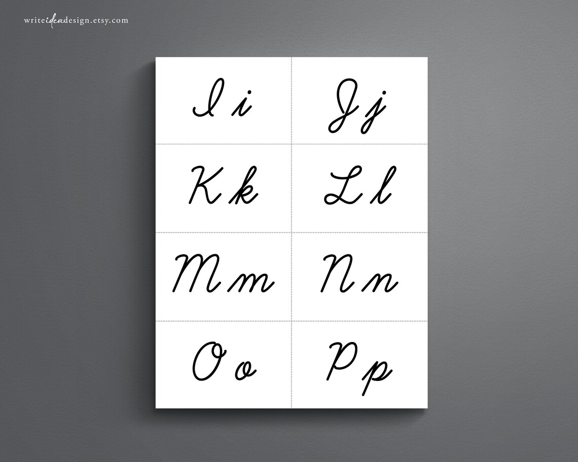 Cursive Alphabet Printable Flash Cards. Learn Cursive. Cursive - Etsy ...
