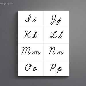 Cursive Alphabet Printable Flash Cards. Learn Cursive. Cursive Letters ...
