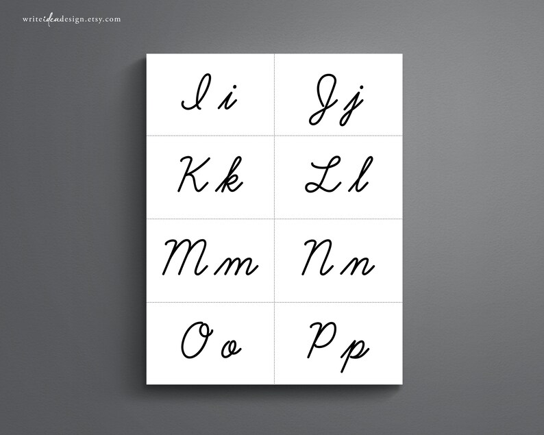 Cursive Alphabet Printable Flash Cards. Learn Cursive. Cursive - Etsy ...