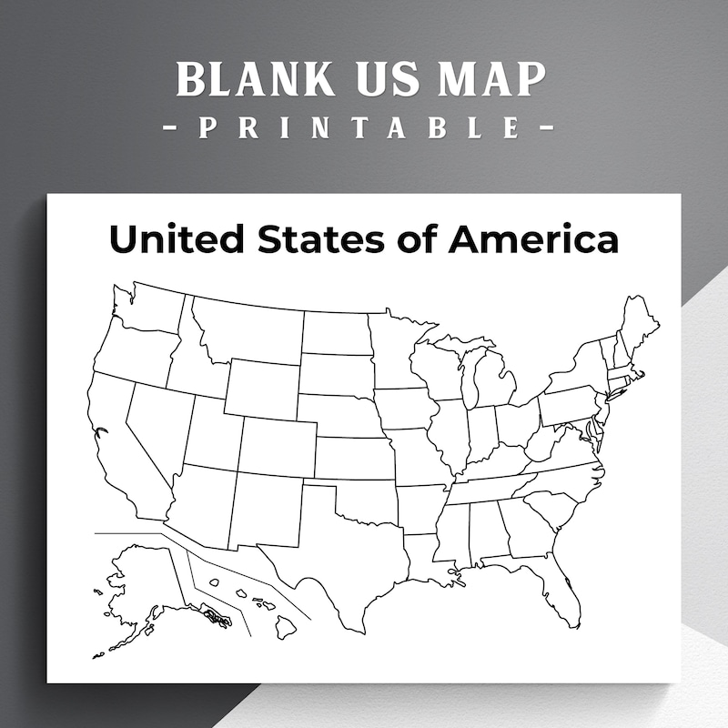 Kids Us Map Worksheets - Etsy