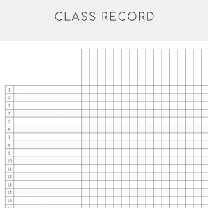 Printable Class Record and Checklist. Class Gradebook. Teacher - Etsy