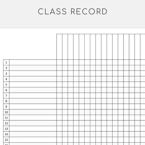 Printable Class Record and Checklist. Class Gradebook. Teacher - Etsy