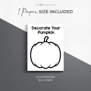 Decorate Your Own Pumpkin Coloring Page: Halloween Fall Activity (PDF ...