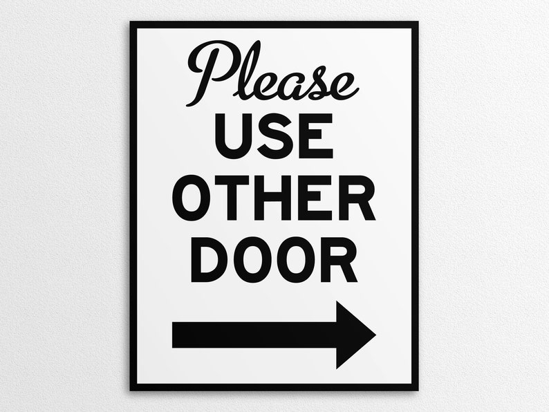 Printable Please Use Other Door Sign: Arrow Directional (PDF) - Etsy