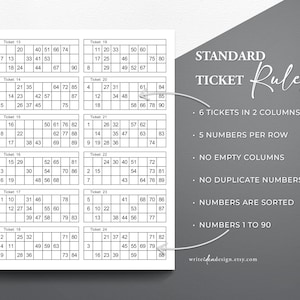 Printable Set of 1,000 Tambola Tickets. 12 Tickets per Page. 84 Pages ...