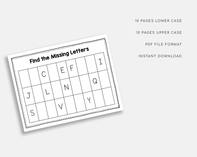 Learn the Alphabet Worksheet. Find the Missing Letter - Etsy