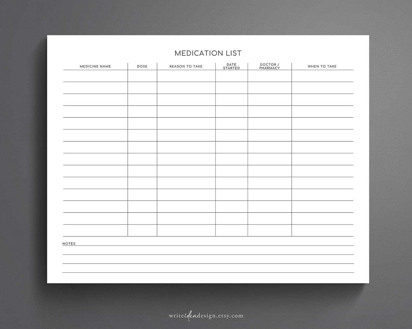 Medication List and Medication Log. Medication Tracker. - Etsy