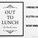 Printable Out to Lunch Sign, Office Decor (PNG/PDF) - Etsy