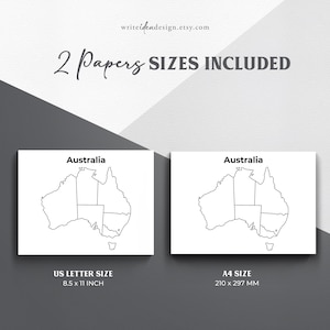 Printable Australia Map PDF + PNG | Blank Australia Outline Map With ...