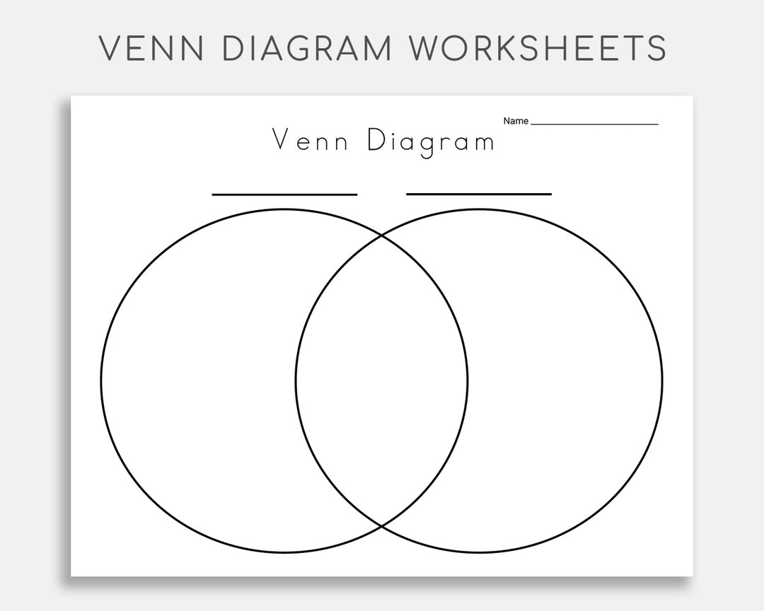 Venn Diagram Worksheets. Compare and Contrast Worksheet. 3rd - Etsy