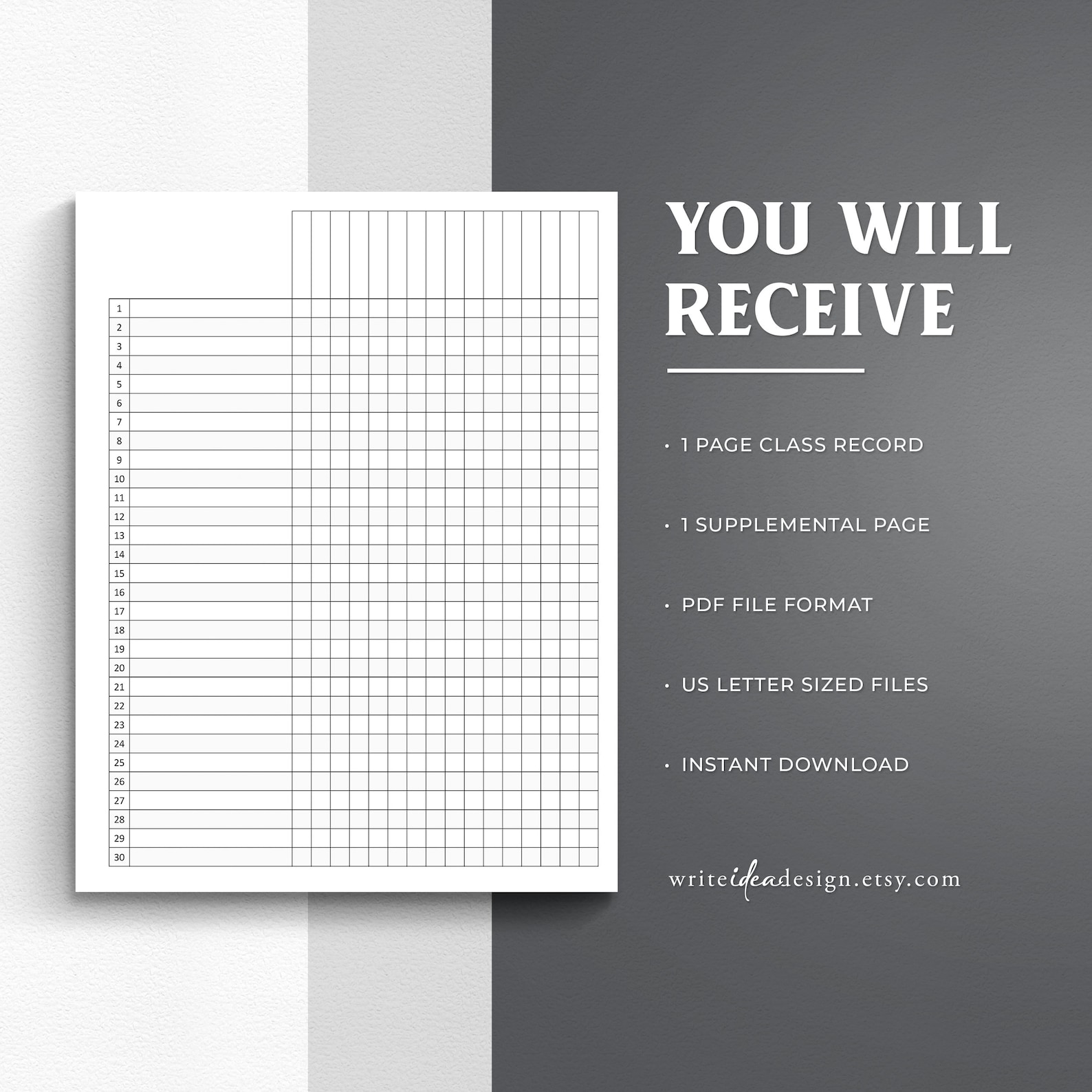 Printable Class Record and Checklist. Class Gradebook. Teacher ...