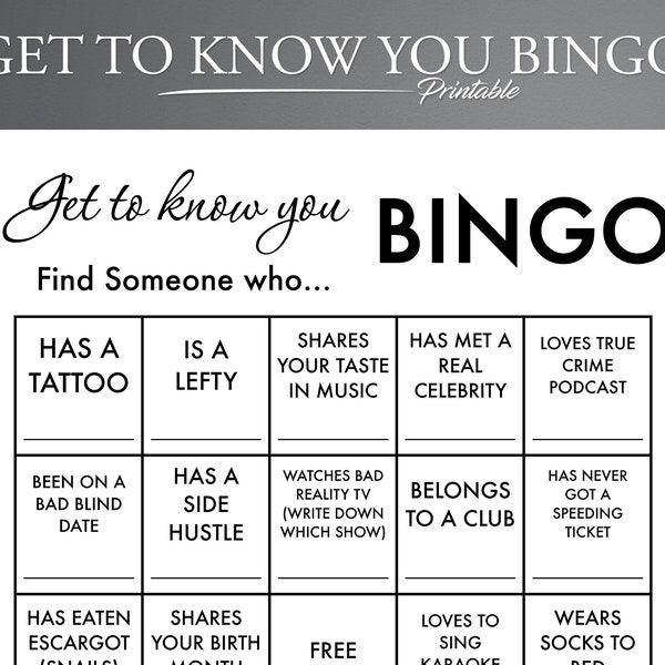 Corporate Ice Breaker Bingo - Etsy