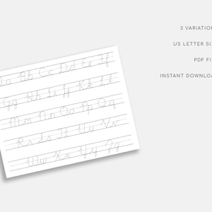 Cursive Alphabet Tracing Worksheet. Printable Trace the - Etsy