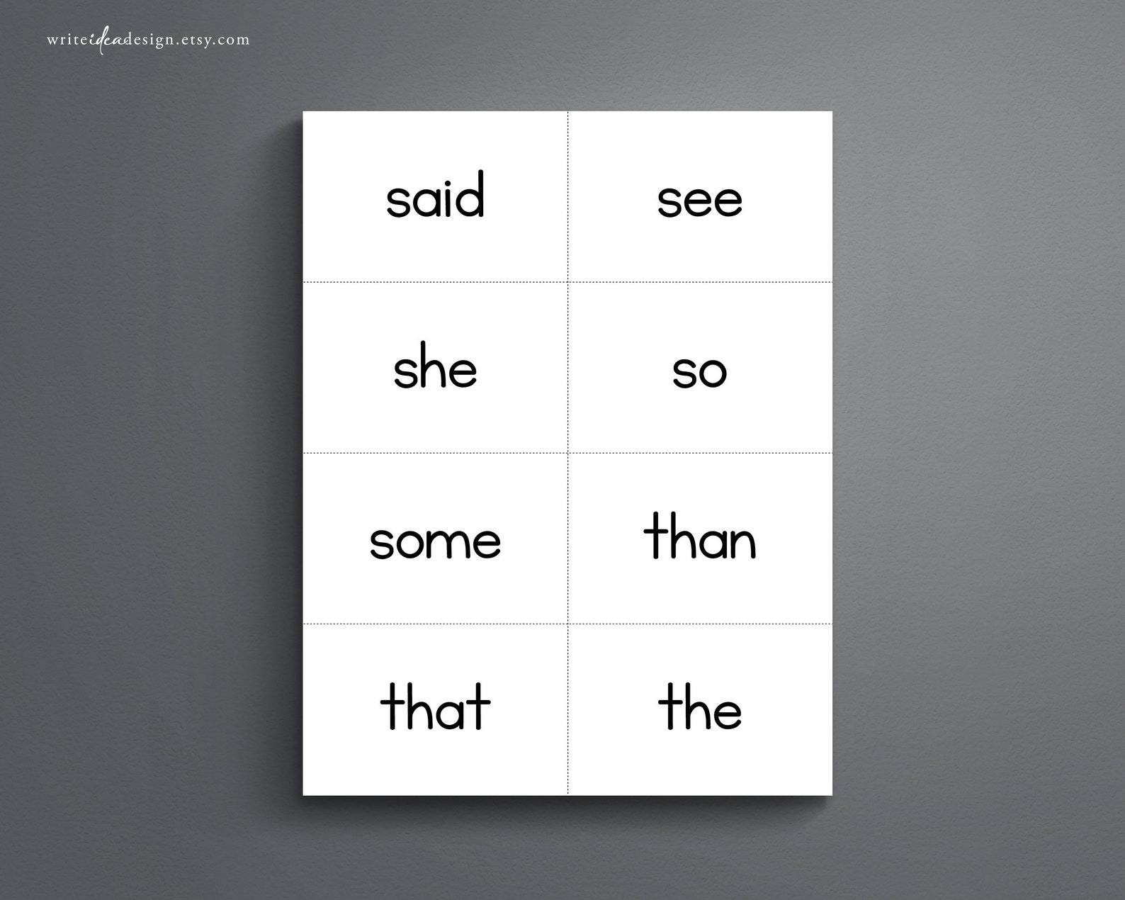 100 Sight Words Printable Flash Card. Kindergarten Sight - Etsy