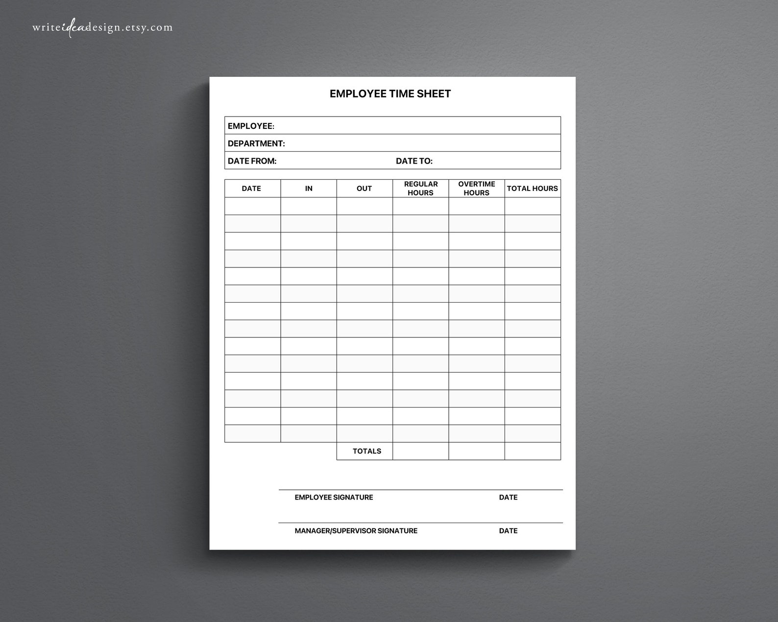 Employee Timesheet. Editable Timesheet. Printable Timesheet. - Etsy Canada