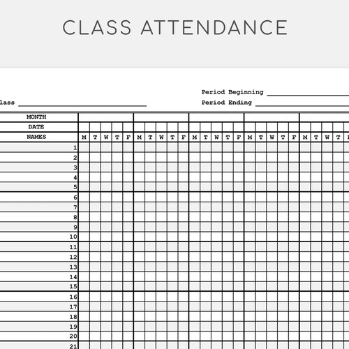 Class Record. Attendance Log. Attendance Tracker. Attendance - Etsy