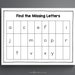 Learn the Alphabet Worksheet. Find the Missing Letter - Etsy