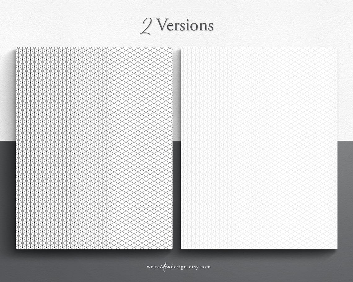Isometric Graph Paper. Digital Isometric Grid Paper. PDF and PNG for US ...
