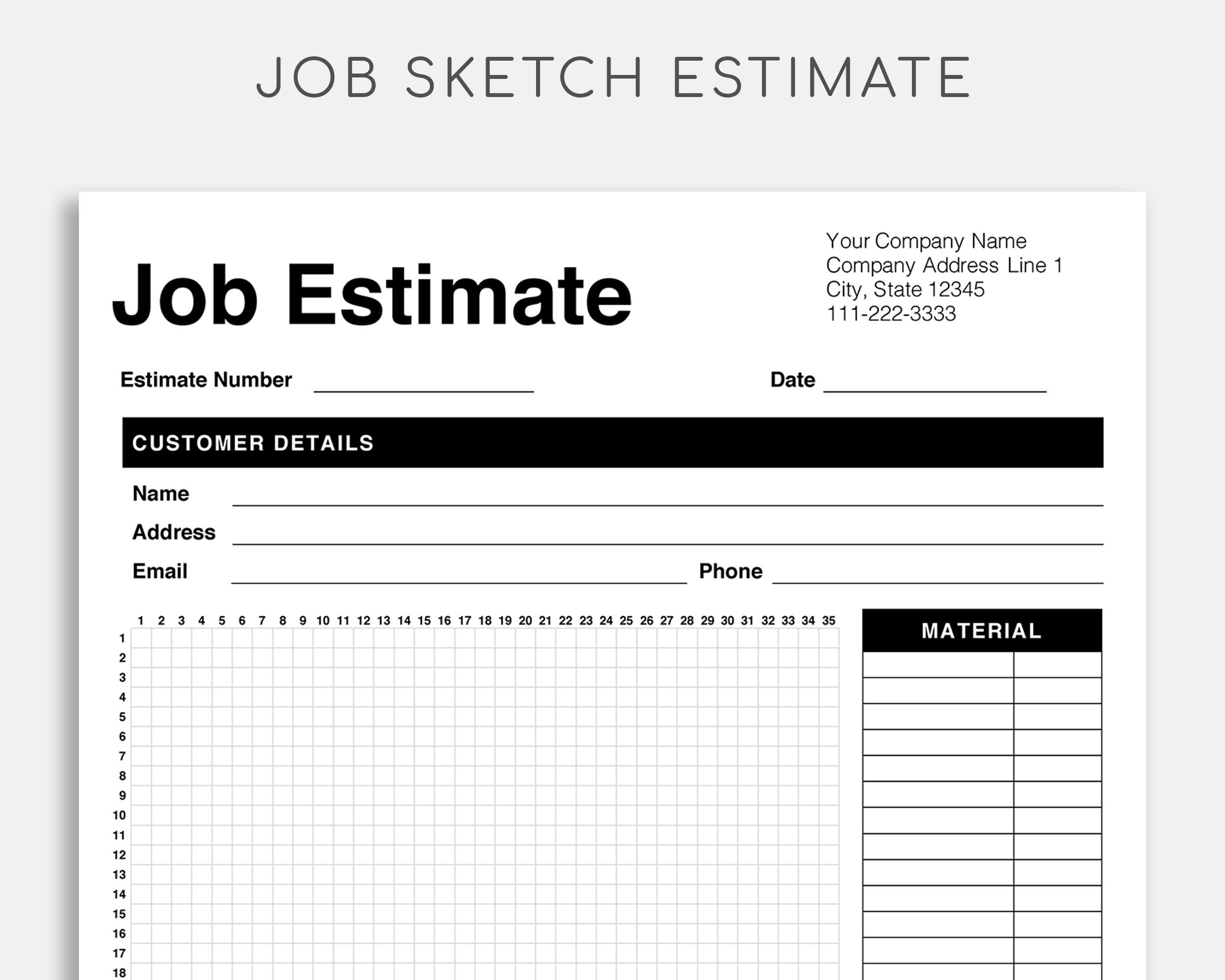 Printable Estimate Forms - Printable Forms Free Online