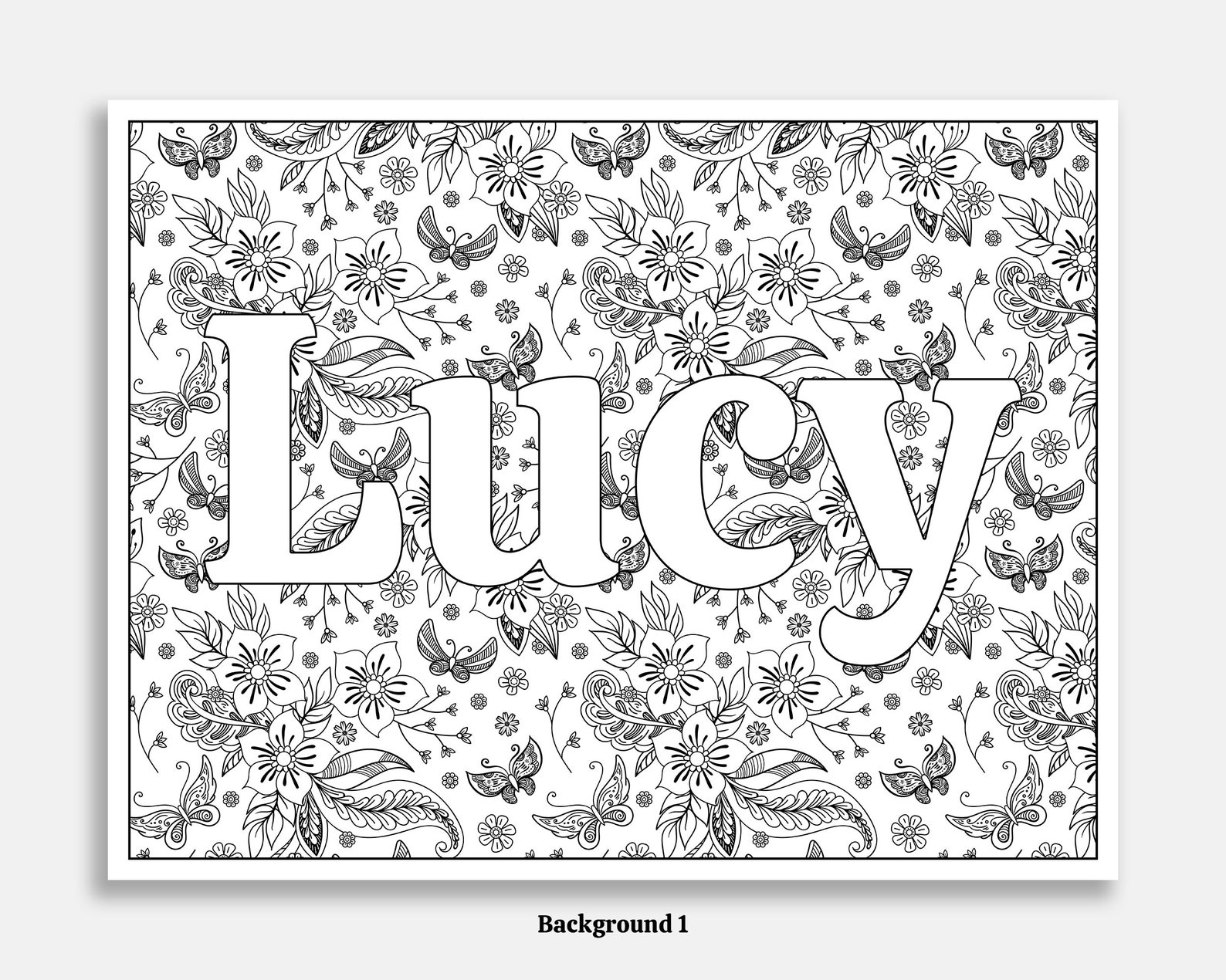 Custom Name Coloring Page. Custom Name Print. Custom Color - Etsy