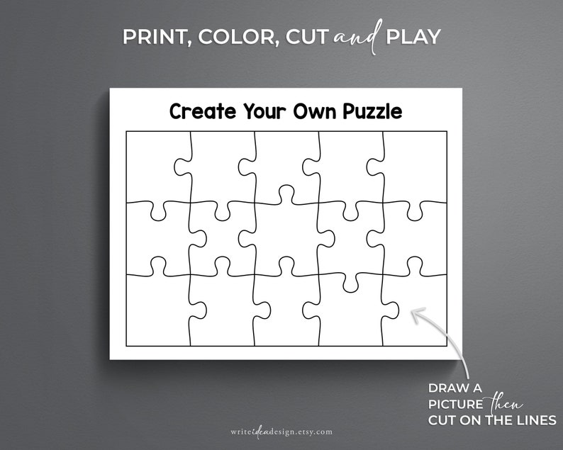 DIY Puzzle Worksheet: Custom Printable Jigsaw for Kids (PDF) - Etsy