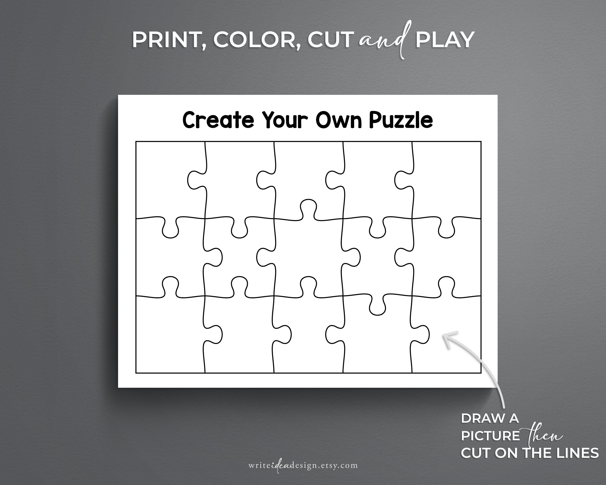 Make Your Own Puzzle Printable Create Puzzle Photo Puzzle Personalized