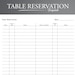 Printable Table Reservation List. Restaurant Table Reservation Form ...