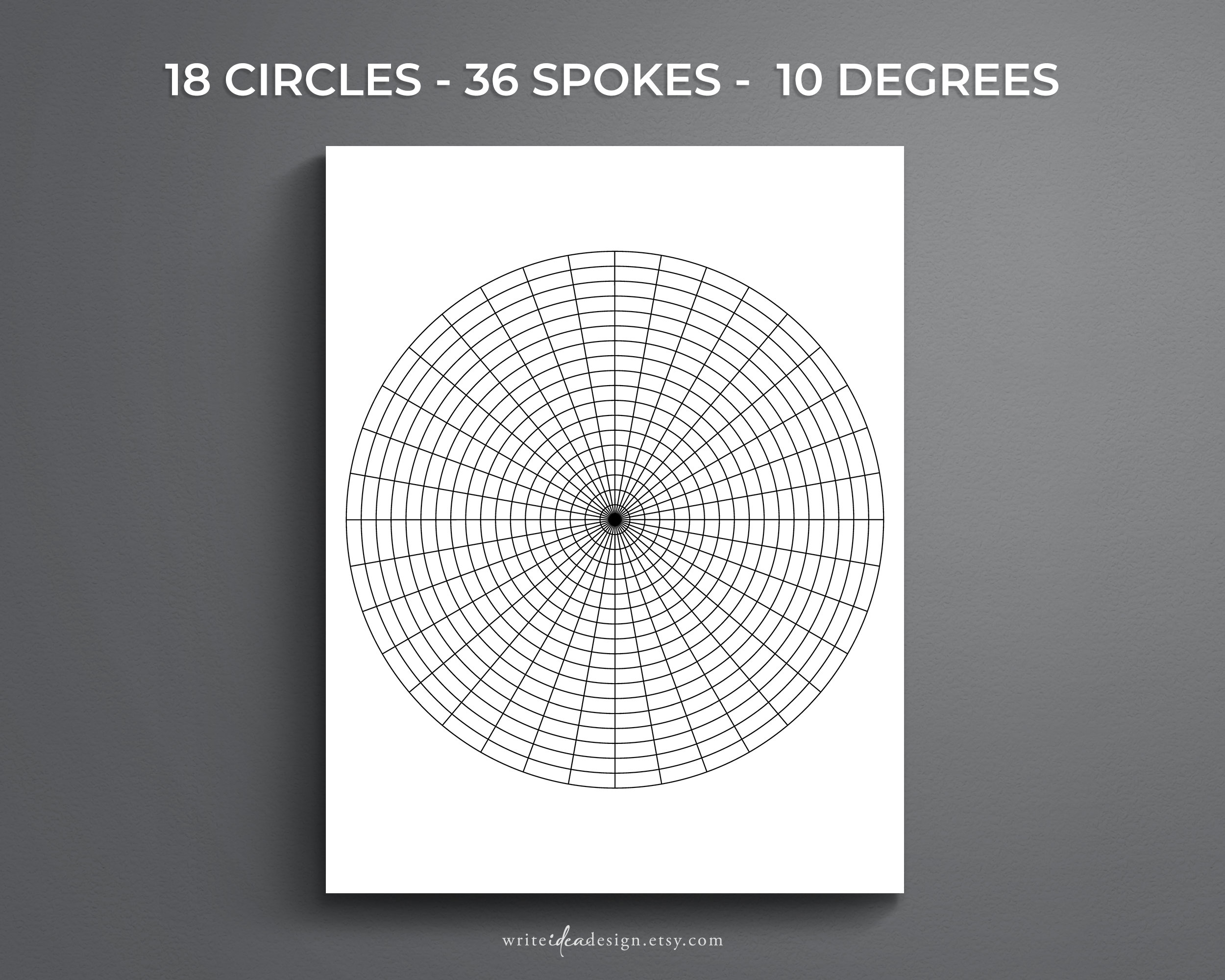 Printable Polar Graph Paper. Circular Graph Paper. Radial Graph Paper ...