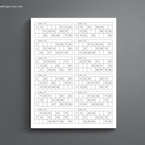 Printable Set of 1,000 Tambola Tickets. 12 Tickets per Page. 84 Pages ...