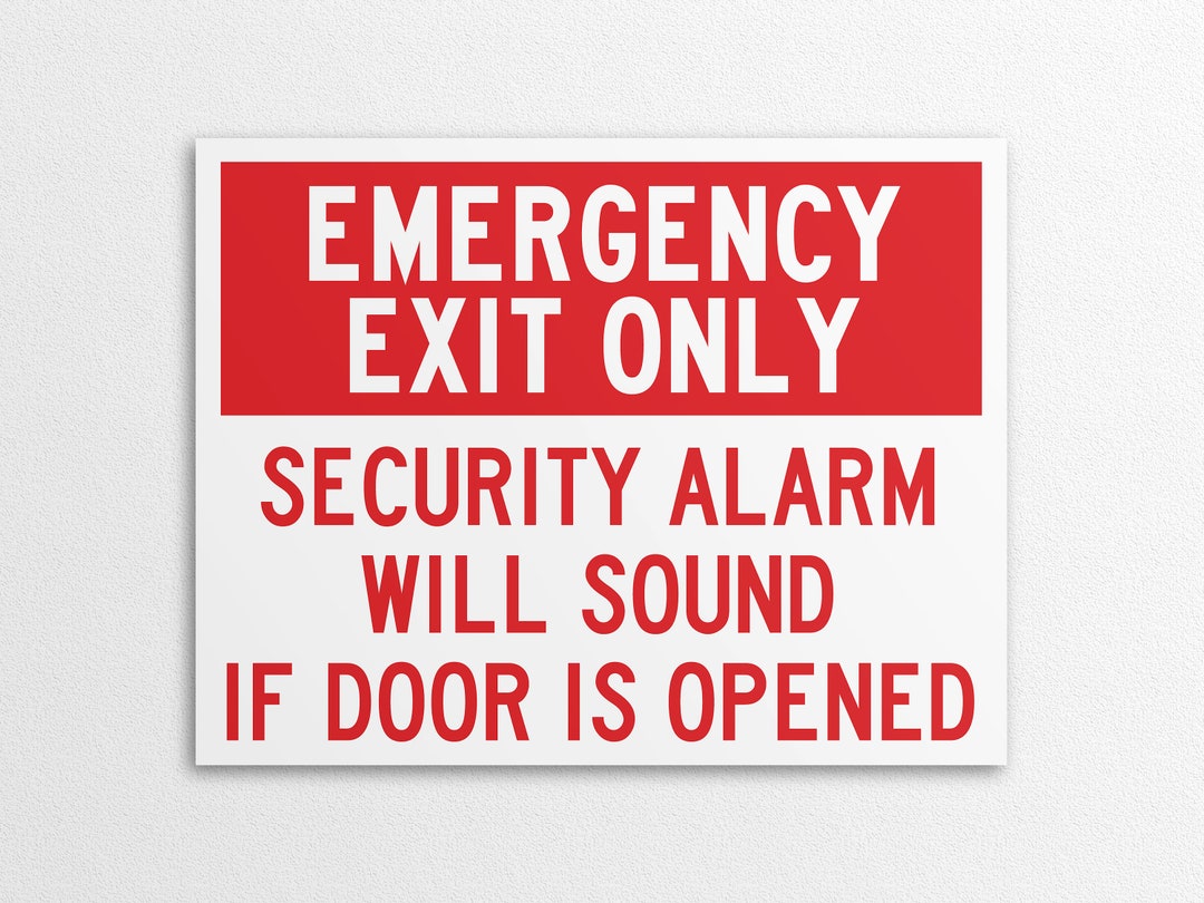 Printable Emergency Exit Only Sign: Security Alarm Warning (PNG/PDF) - Etsy
