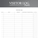 Printable Visitor Log. Visitor Sign in / Sign Out Sheet. Visitor ...