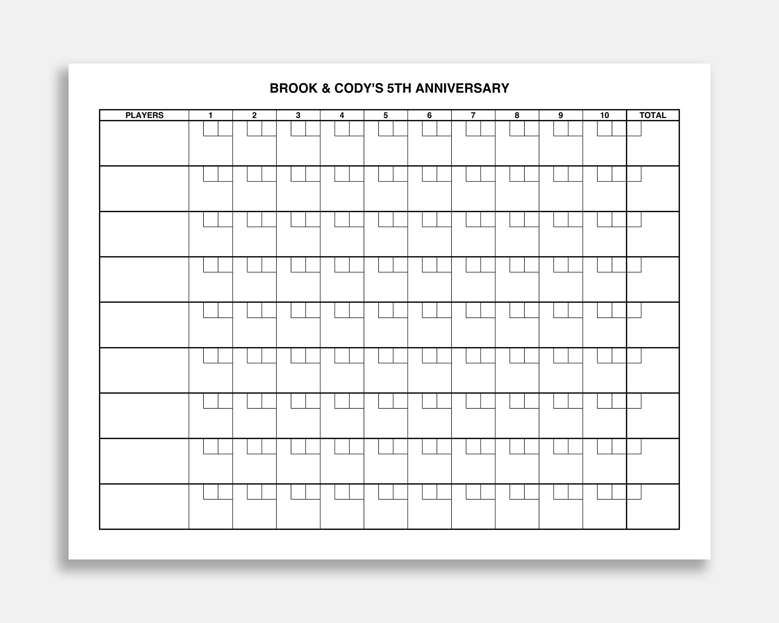 Bowling Score Sheet. Printable Bowling Score Pad. Bowling - Etsy Israel