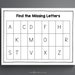 Learn the Alphabet Worksheet. Find the Missing Letter - Etsy