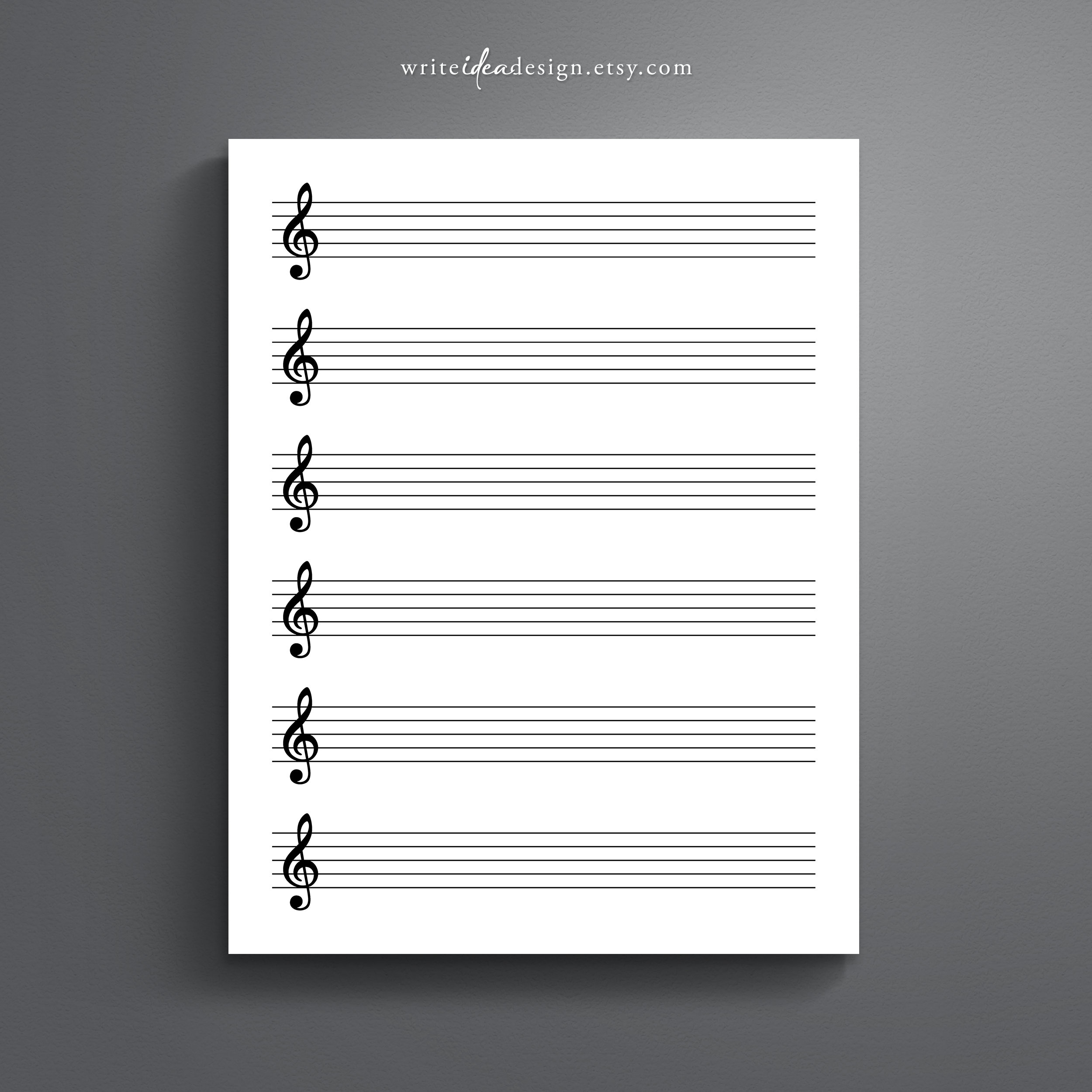 Kids Printable Treble Clef Sheet Music for Letter/a4. Blank Sheet Music ...
