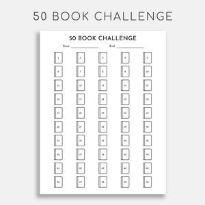 Book Challenge Sheets. 100/50/30. Reading Challenge. Reading - Etsy