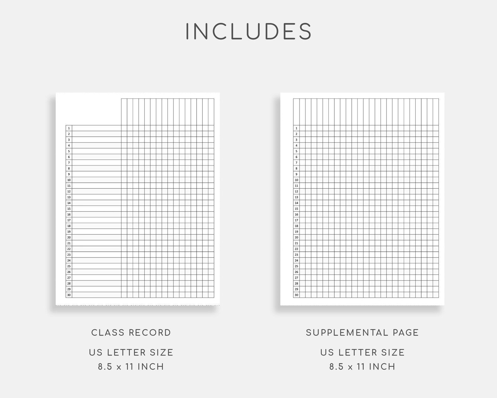 Printable Class Record and Checklist. Class Gradebook. Teacher - Etsy