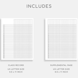 Printable Class Record and Checklist. Class Gradebook. Teacher - Etsy